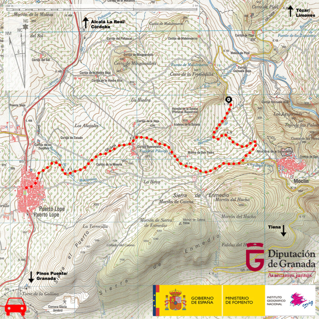 Vía ferrata Pueblos de Moclín – Red Provincial de Itinerarios